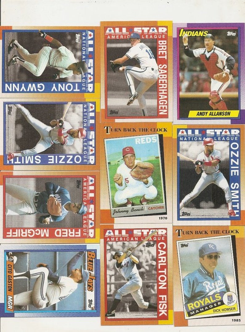 156 Old Vintage 1990 Topps Baseball Picture Cards - Etsy