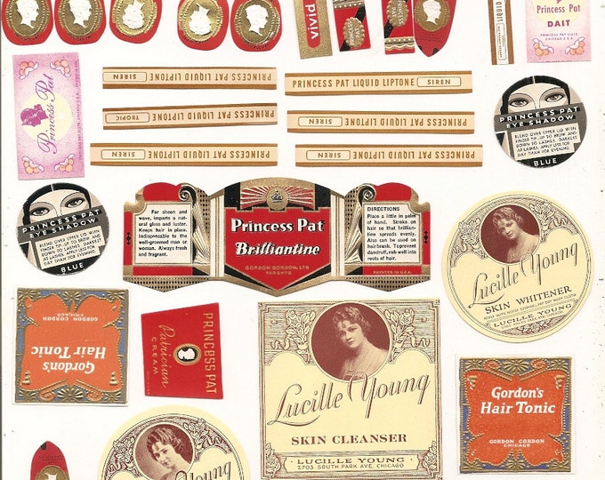 38 Old 1930's PRINCESS Pat and LUCILLE White Labels Gordon Gordon ...