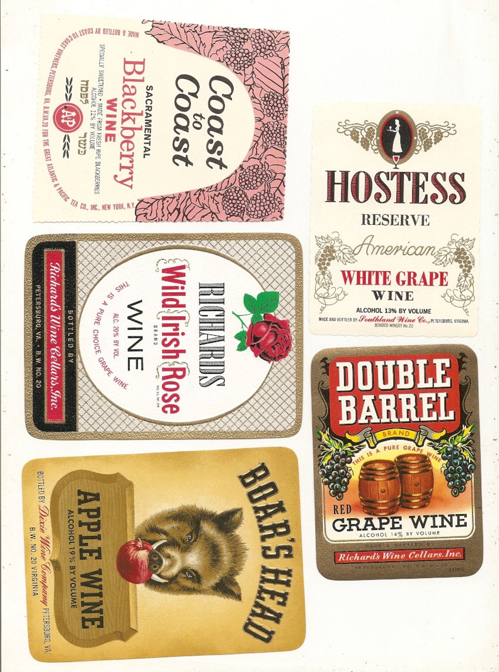 49 Old 1940's Plus WINE Labels.all U.s.virginiaohio - Etsy