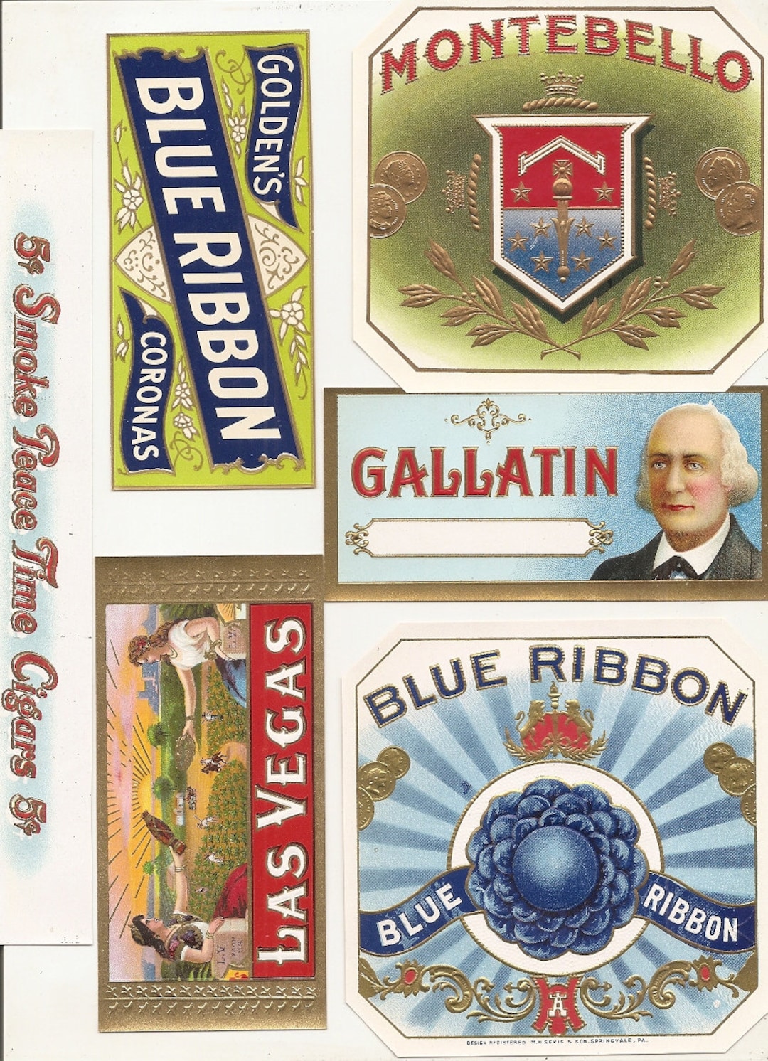 38 Vintage Unused CIGAR Box LABELS / TOBACCO - Etsy