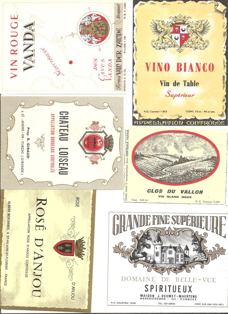 49 Vintage Old 1930's Plus European WINE and LIQUOR LABELS. - Etsy