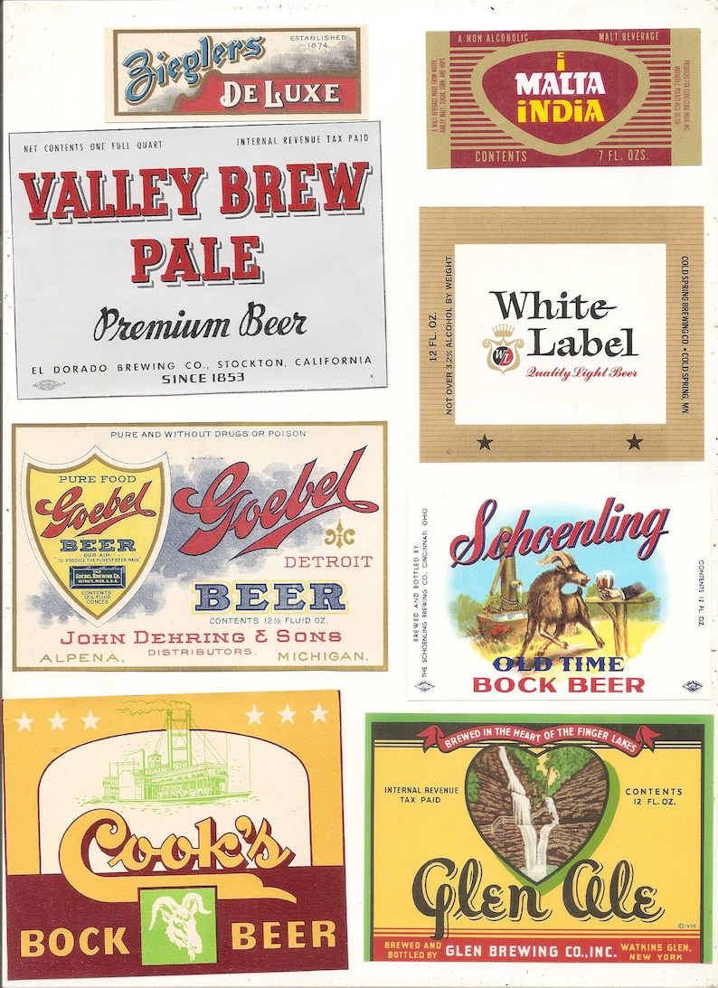 43 Old VINTAGE Old BEER LABELS - Etsy