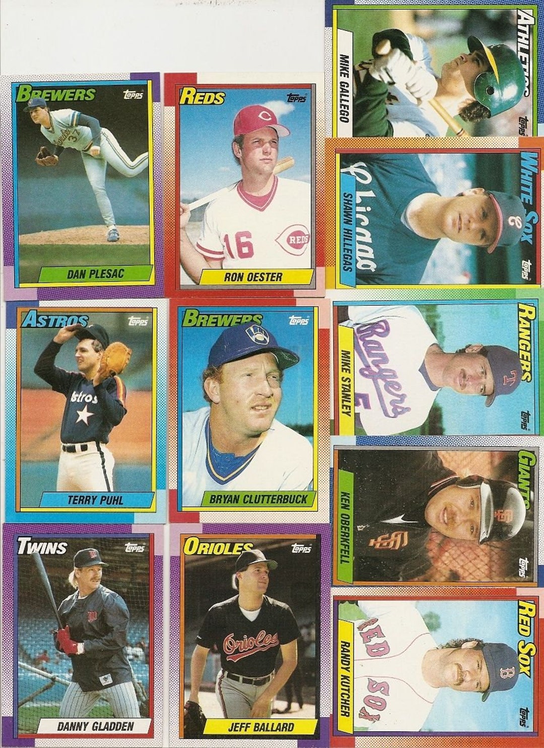 163 Old Vintage 1990 Topps Baseball Picture Cards - Etsy