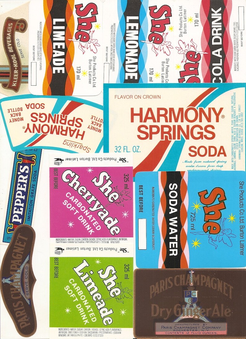 52 Old Vintage Soda Juice Etc..labels PEPPER UP She - Etsy