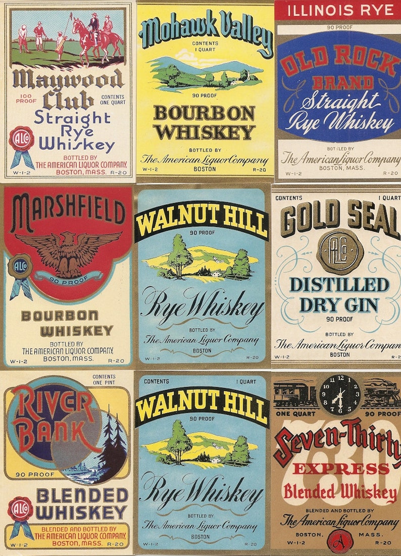 66 Old Vintage Whiskey/gin/rye/beer/liquor Labels Etc... - Etsy