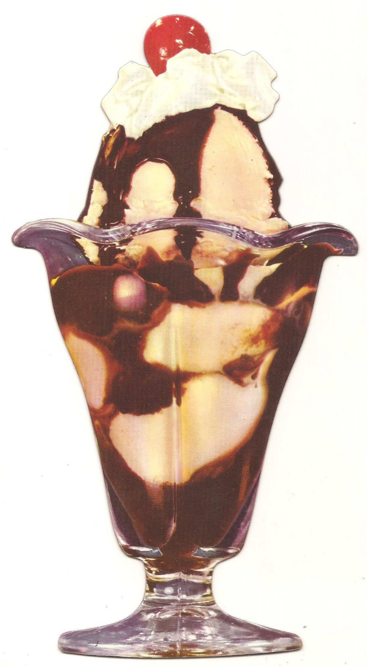 Old 1950's Vintage Ice Cream SUNDAE Soda Fountain CARDBOARD Die Cut - Etsy