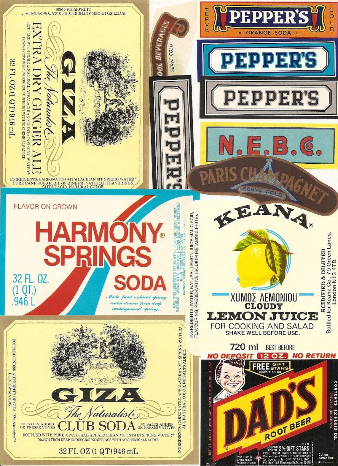 53 Old Vintage Soda Juice Etc..labels PEPPER UP She | Etsy