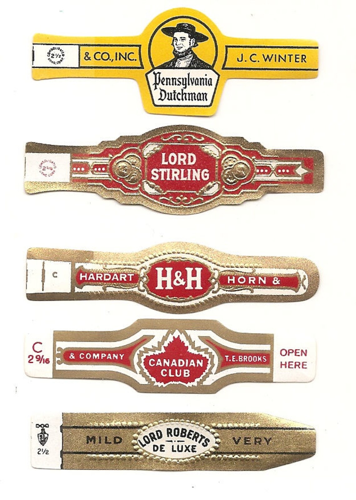 240 CIGAR BANDS Labels New Old Stock Cigar Bands Lithographed in 1920 ...