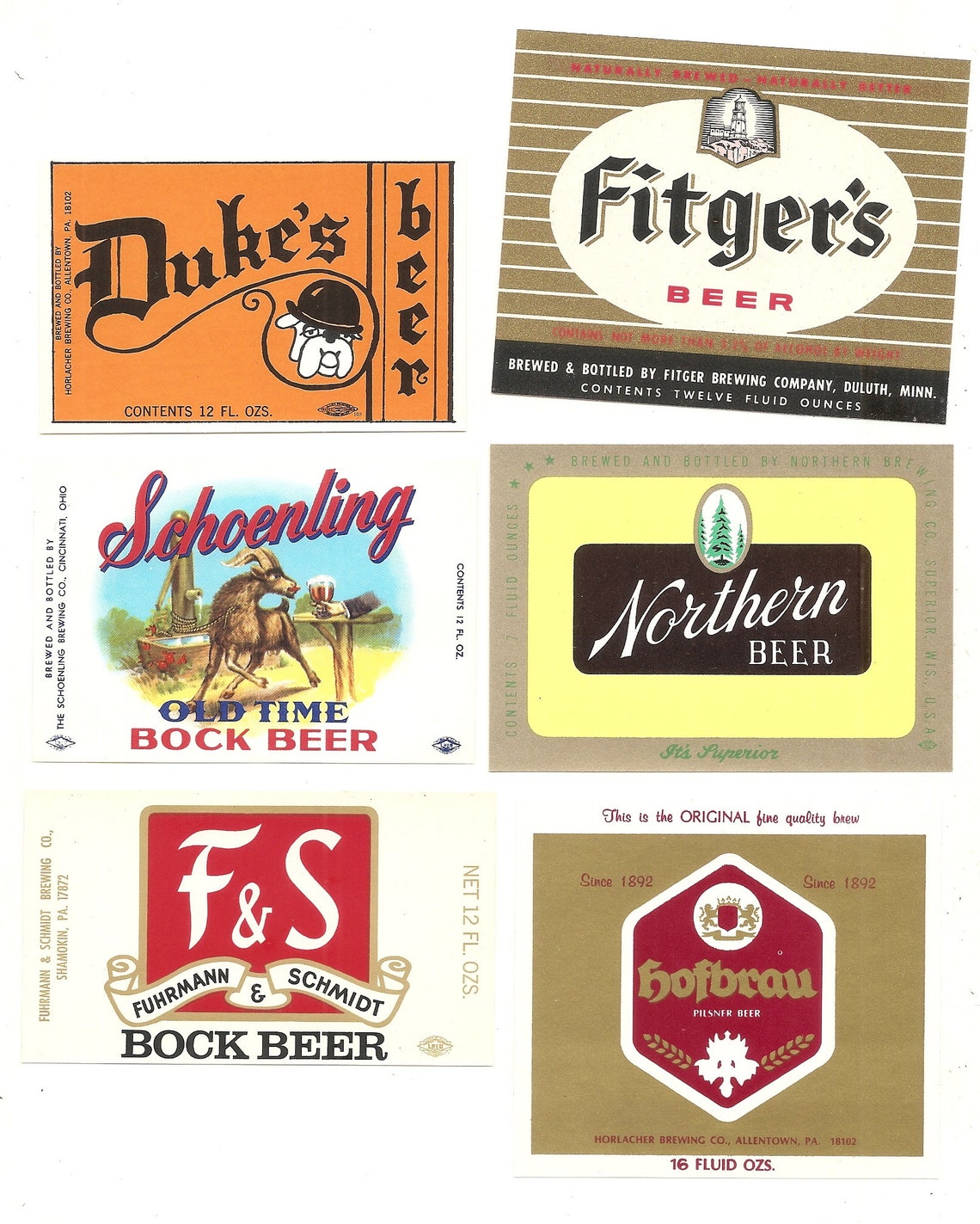 54 Vintage Old BEER LABELS Sebewaing Mi.shamokin | Etsy