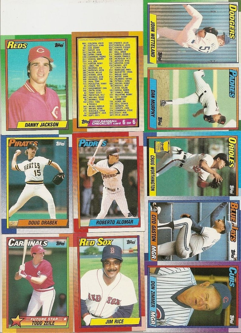163 Old Vintage 1990 Topps Baseball Picture Cards - Etsy