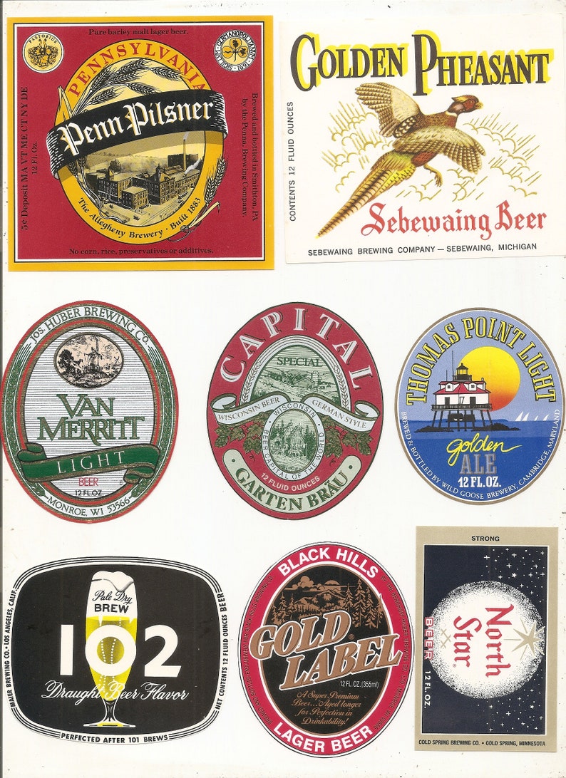97 Old VINTAGE Old BEER LABELS - Etsy