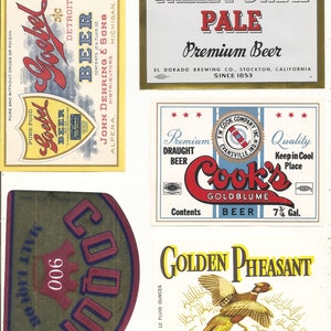 54 Vintage Old BEER LABELS Sebewaing Mi.,shamokin Pa.,evansville Ind ...