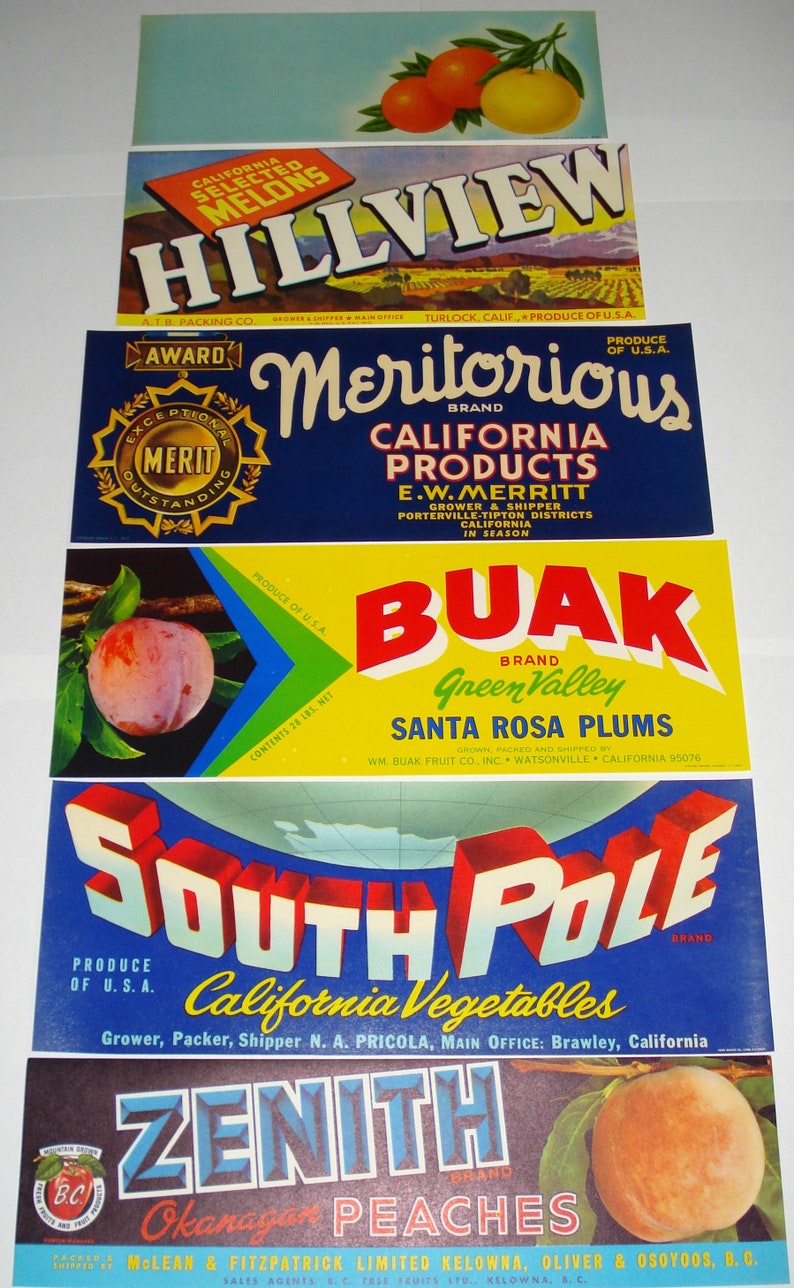 51 Old Vintage FRUIT / Vegetable Crate Labels - Etsy