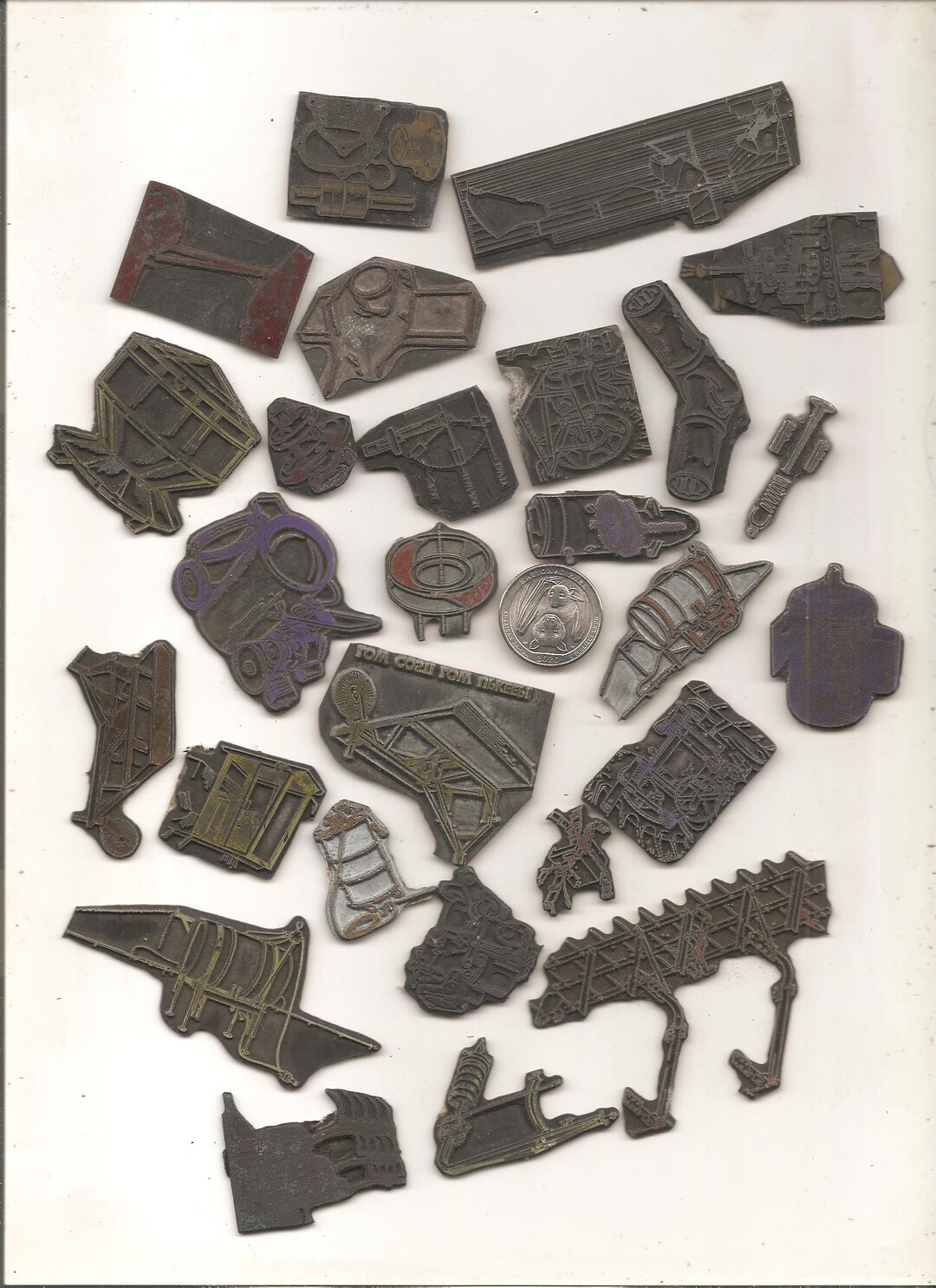 28 Old VINTAGE Metal PRINTING PLATES Machine , Advertisements Etc... - Etsy