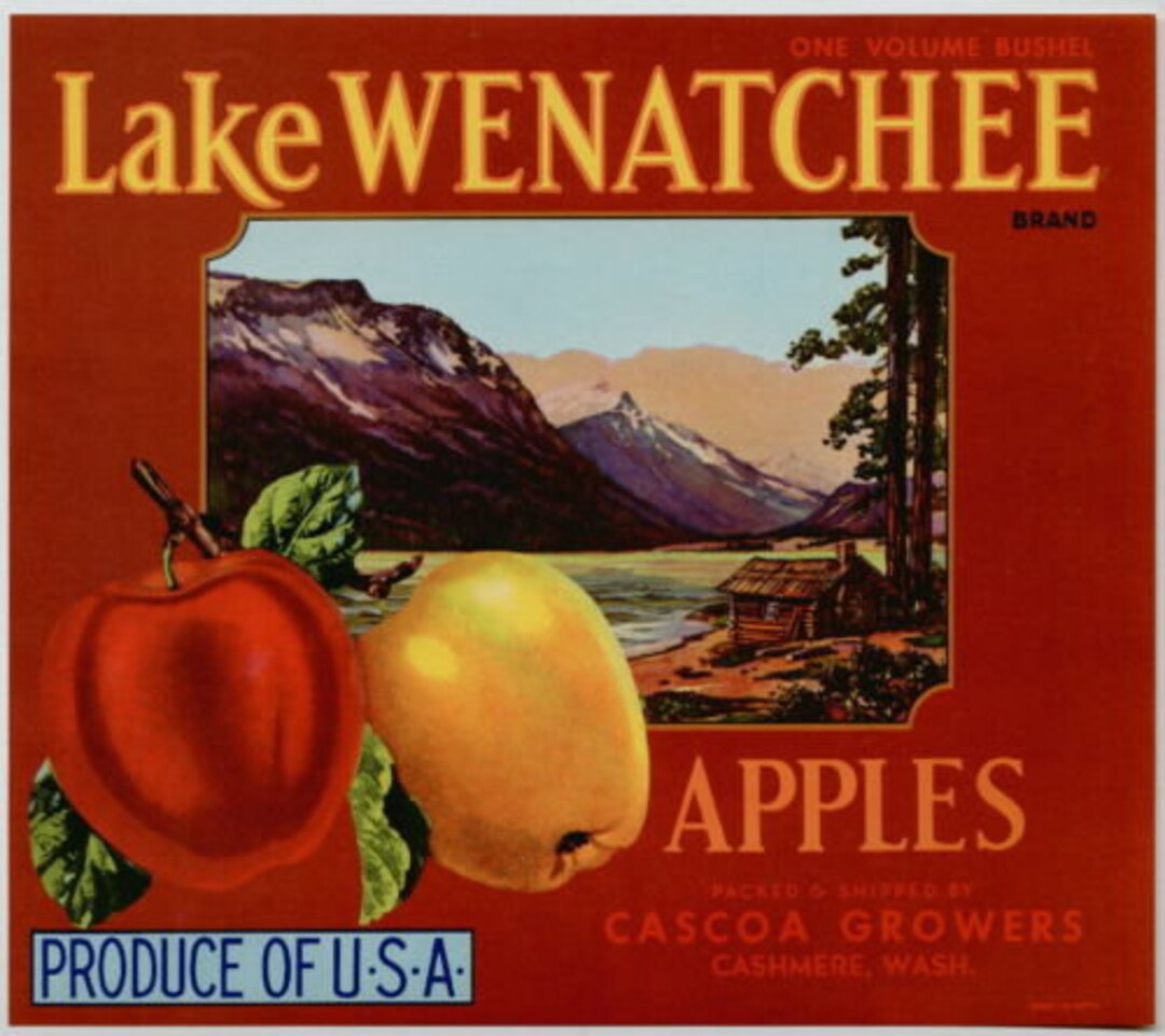 10 Old Vintage APPLES CRATE LABELS Washington Etc...... - Etsy