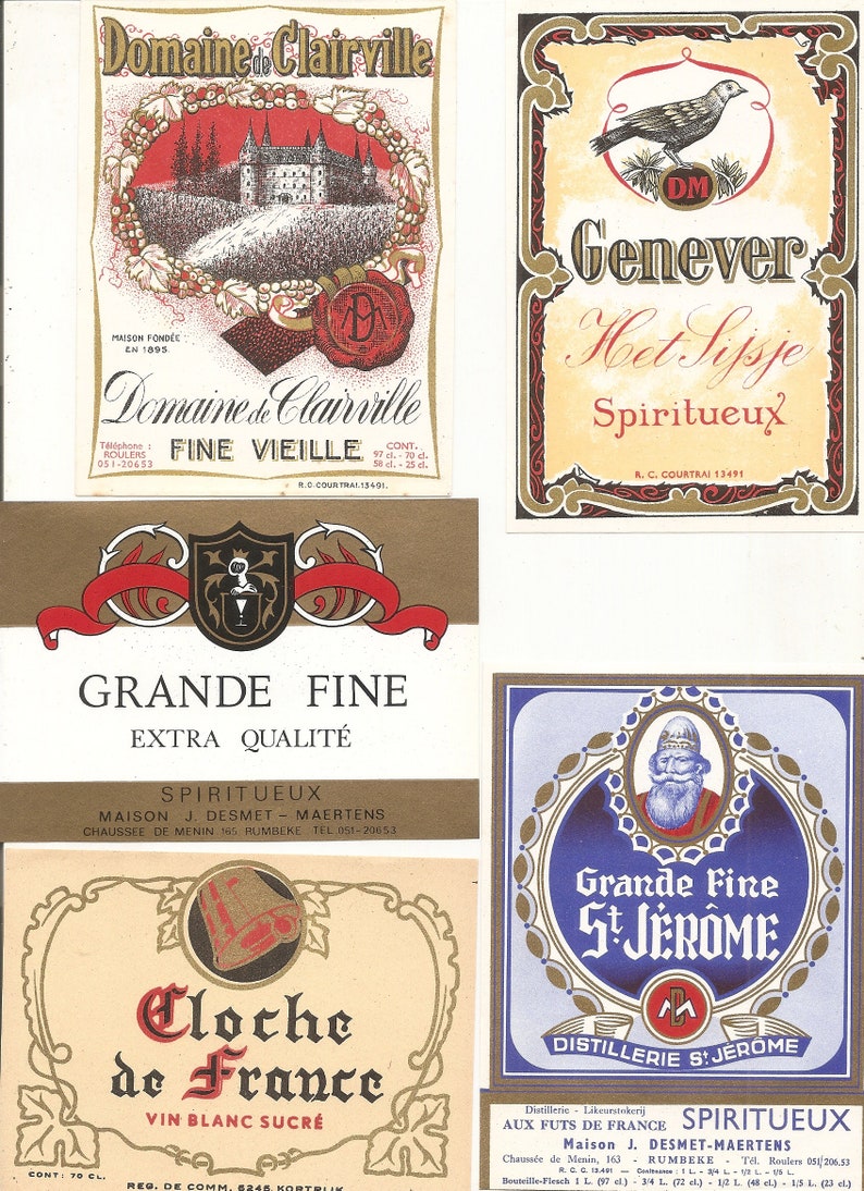 50 Old 1930's Plus European WINE and LIQUOR LABELS. | Etsy