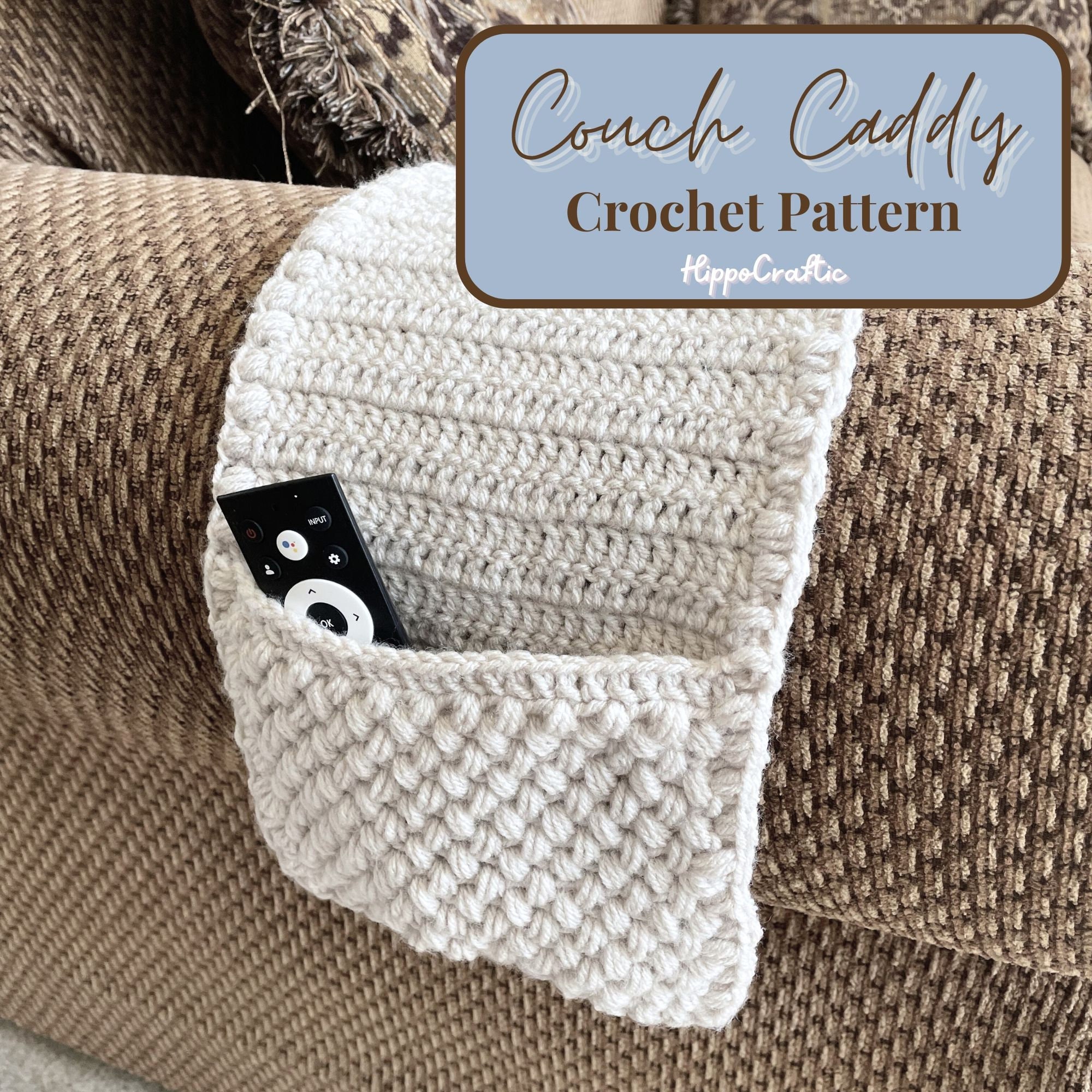 Couch Caddy Crochet Pattern, Remote Holder, Sofa Storage Pocket ...