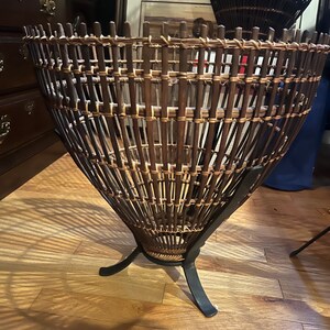 Two Authentic Mid Century Fish Basket End Tables Purchased in Asia in ...