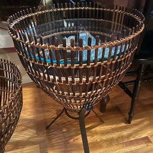 Two Authentic Mid Century Fish Basket End Tables Purchased in Asia in ...