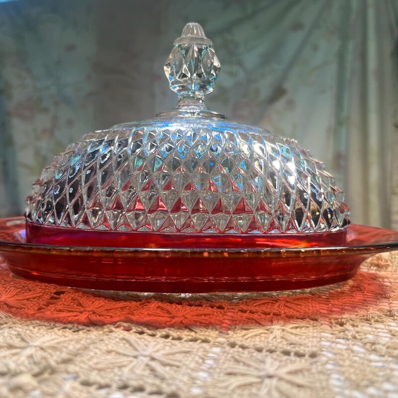 Red Butter Dish - Etsy