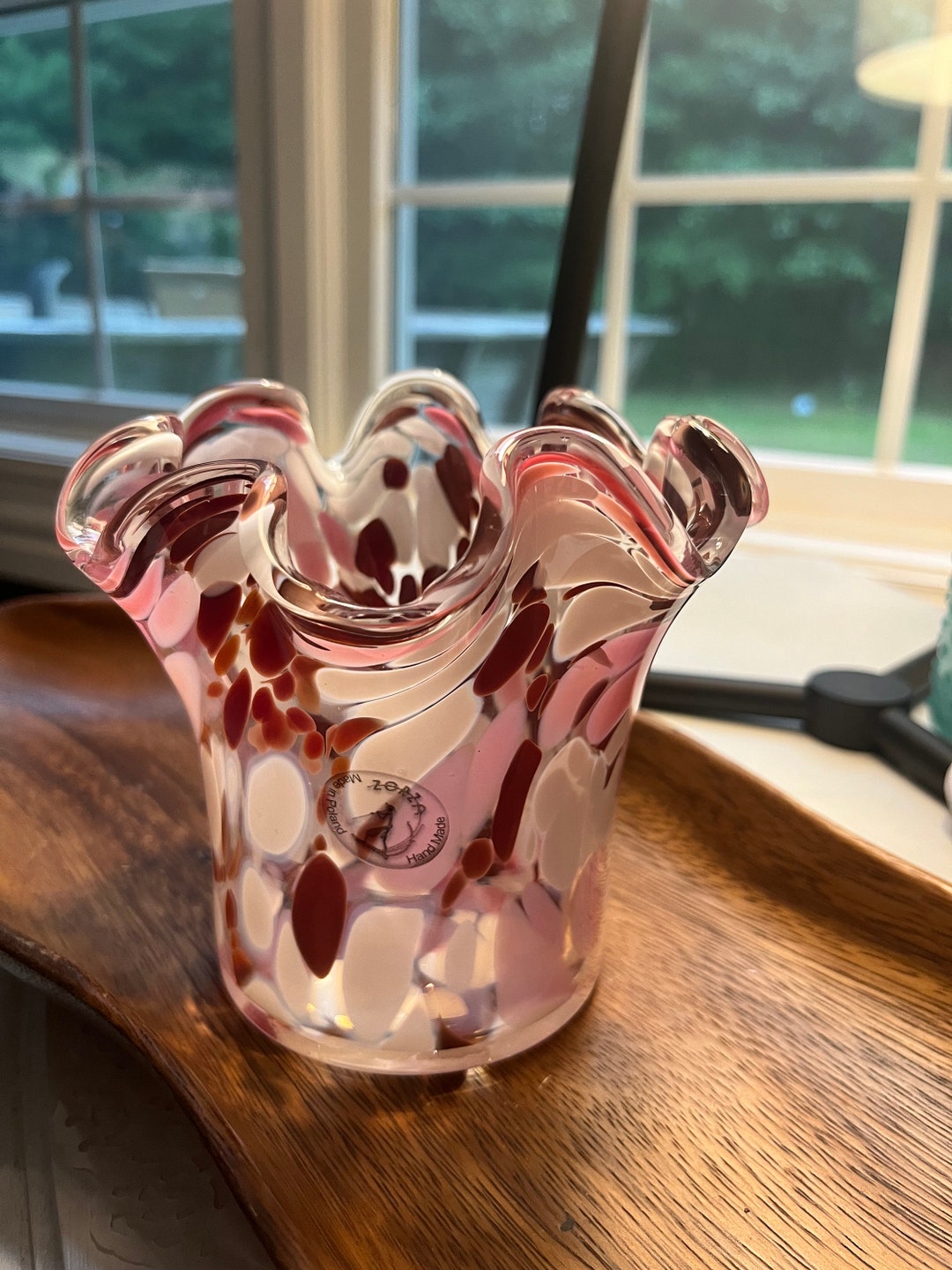 Zorza Hand Blown Glass Vase. Made in Poland. Multi-color Blown Glass ...