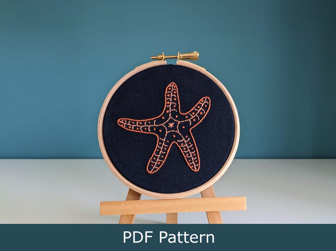 Starfish Embroidery Pattern - Starfish C - PDF Pattern With Detailed ...