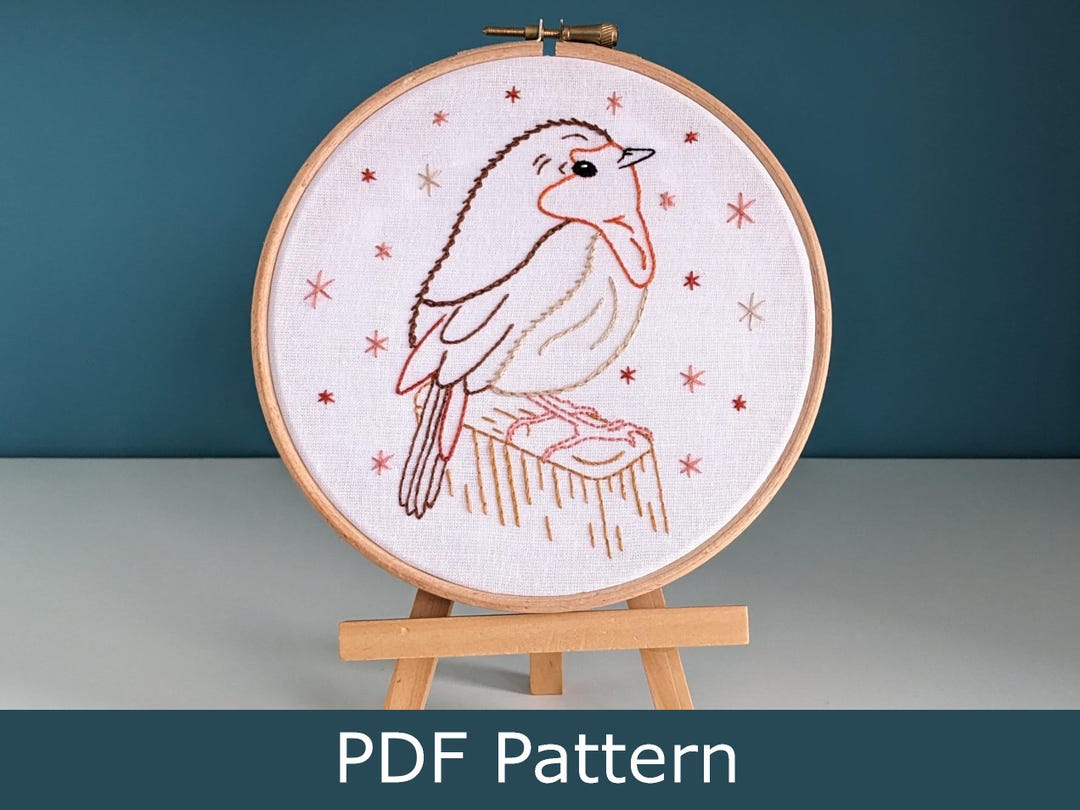 Robin Embroidery Pattern - PDF Pattern With Detailed Instructions and ...