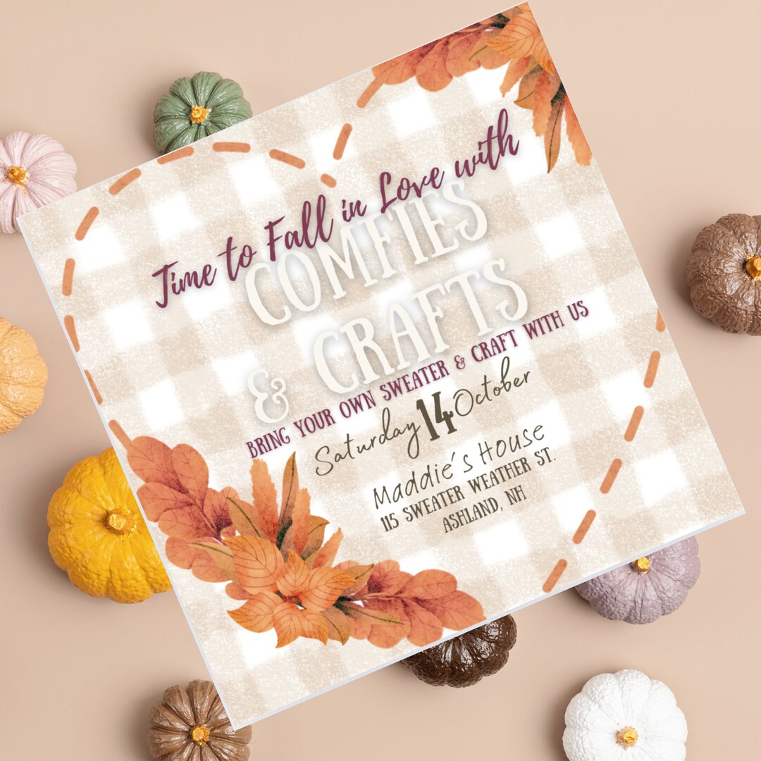 Fall in Love: Autumn/fall Craft Party Invite - Etsy