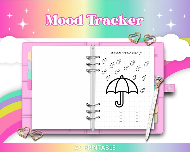 Weather Mood Tracker, Daily Mood Tracker, Coloring Mood Tracker ...