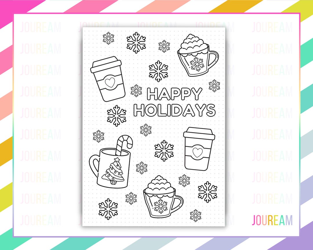 Christmas Coloring Page, Holiday Dashboard, Winter Coloring Page, A5 ...