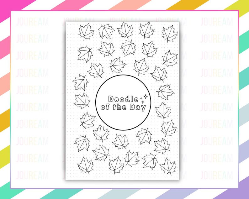 Leaves Doodle of the Day, Fall Coloring Page, Daily Drawing, Doodle ...