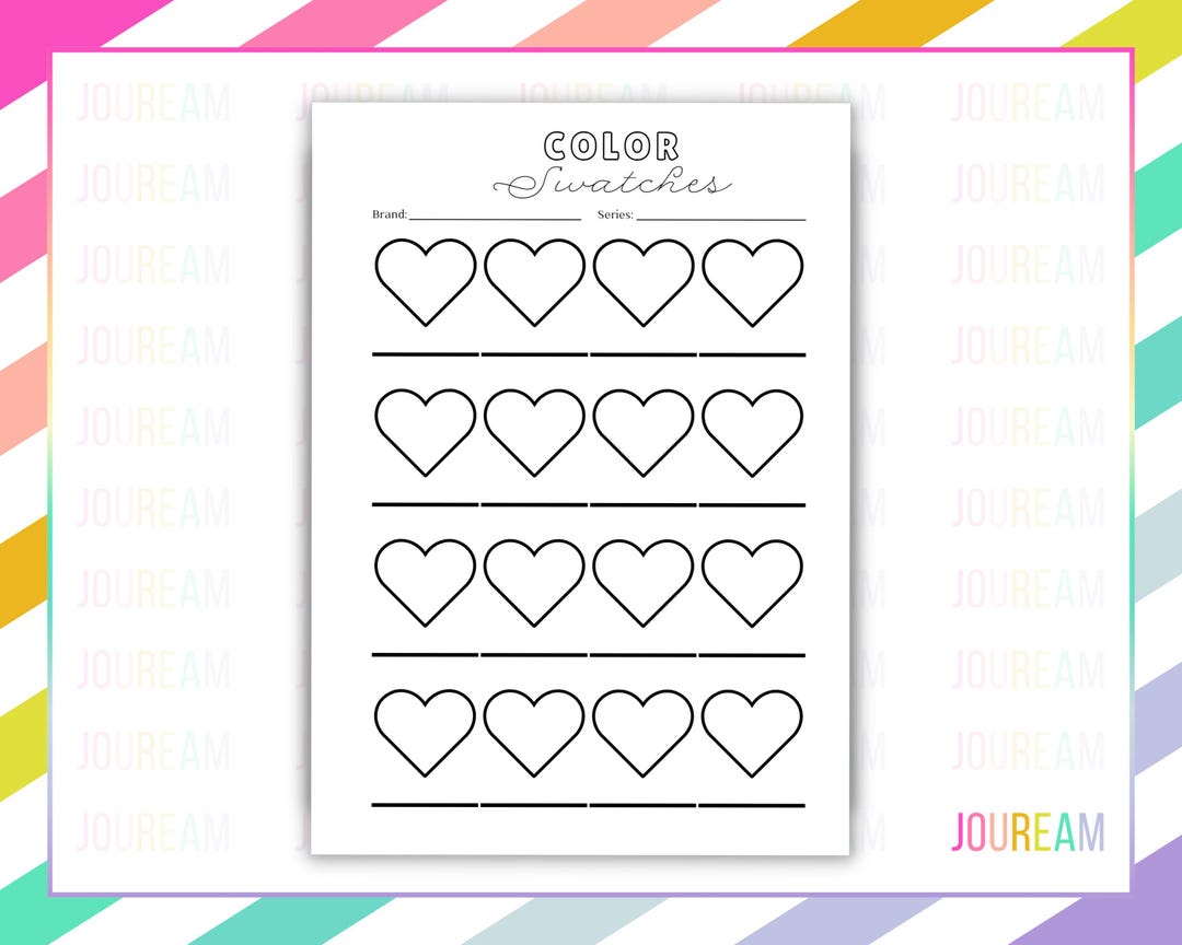 Heart Marker and Pen Swatches - Etsy