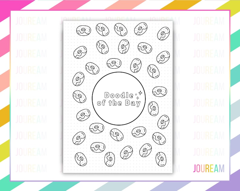 Donut Doodle of the Day, Coloring Page, Daily Drawing, Doodle Challenge ...