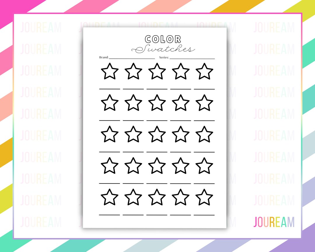 Stars Marker and Pen Swatches - Etsy