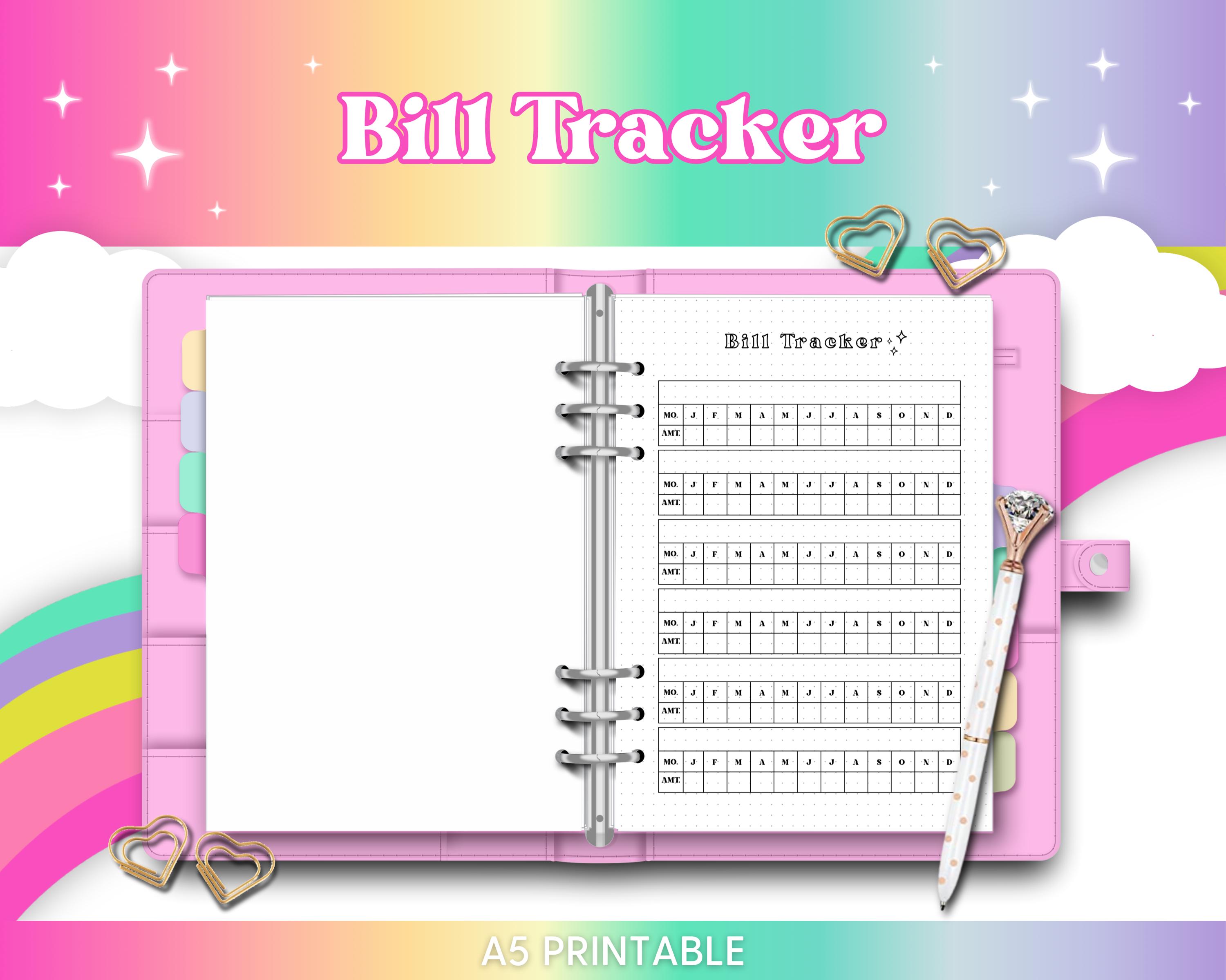 Bill Tracker, Dotted Bill Tracker, Expense Tracker, Budget Planner ...