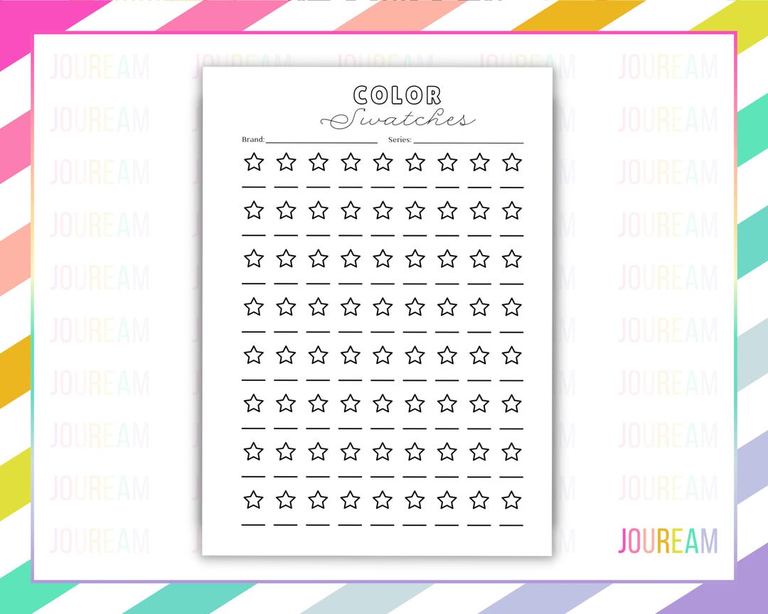 Mini Stars Marker and Pen Swatches - Etsy