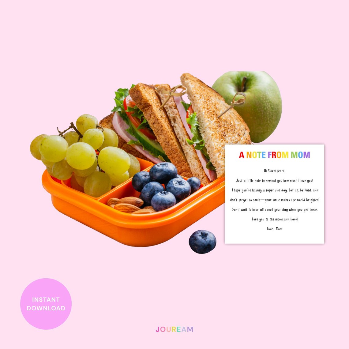 Printable Blank Lunch Notes for Kids: Write Your Own Message (digital ...