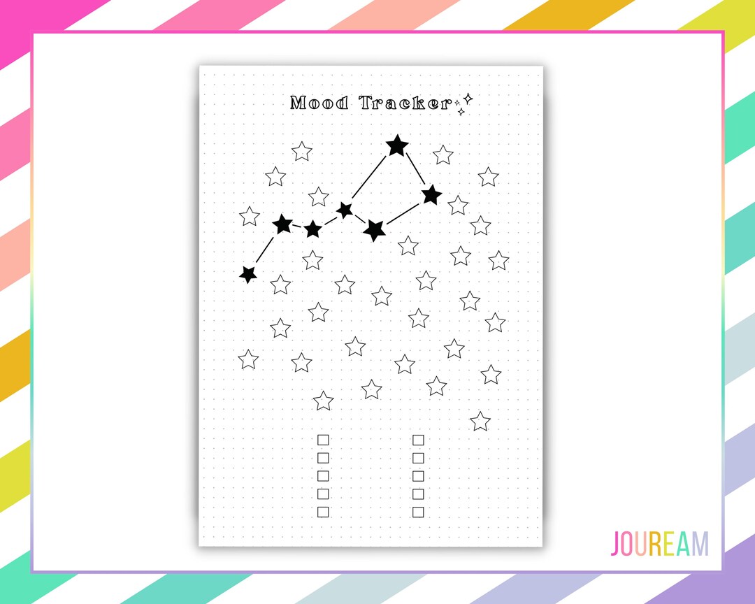 Stars Mood Tracker, Daily Mood Tracker, Coloring Mood Tracker ...
