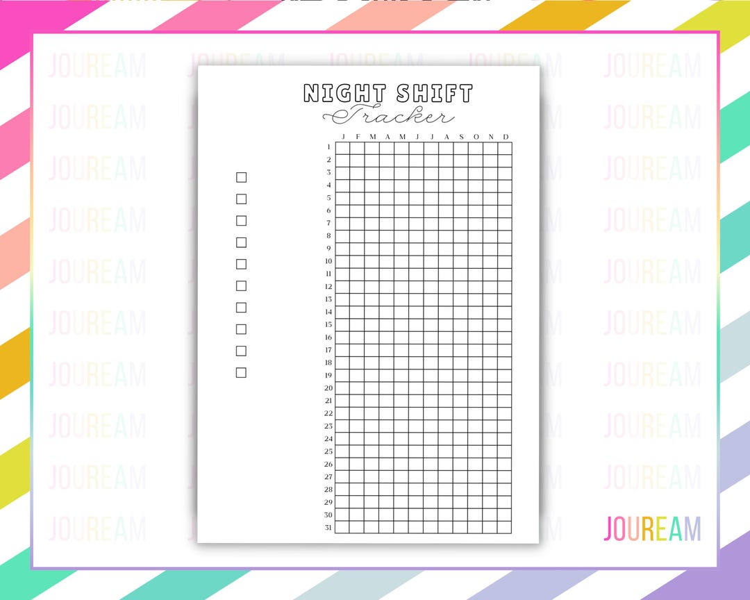 Night Shift Tracker - Etsy