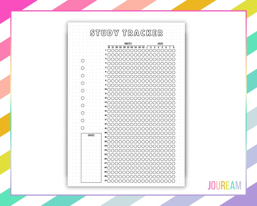 Study Tracker, College Student Planner, High School Planner, Grades ...