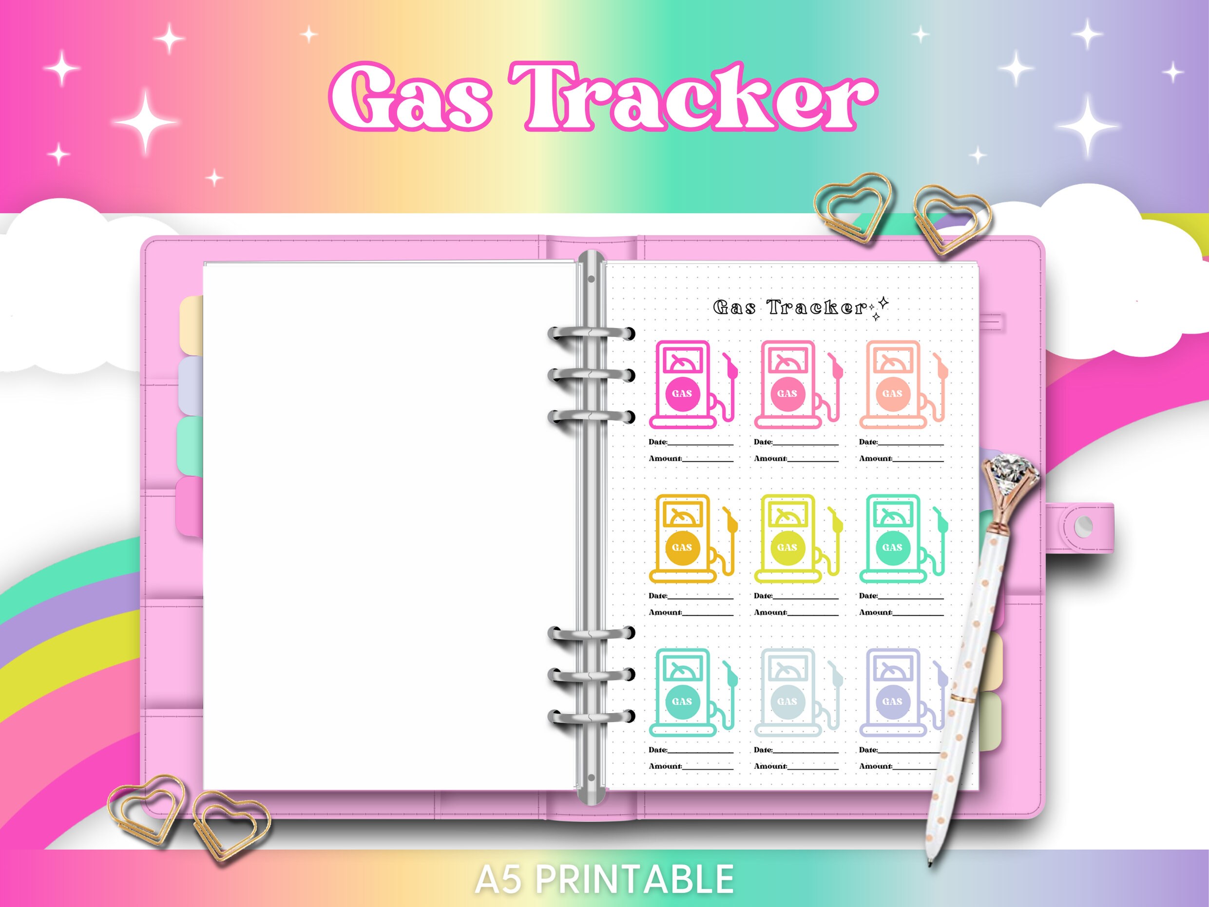 Gas Tracker, Fuel Tracker, Car Log Printable, Diesel Log, Gas Stops ...