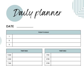 Daily Planner (PDF File) for Print Out - Etsy