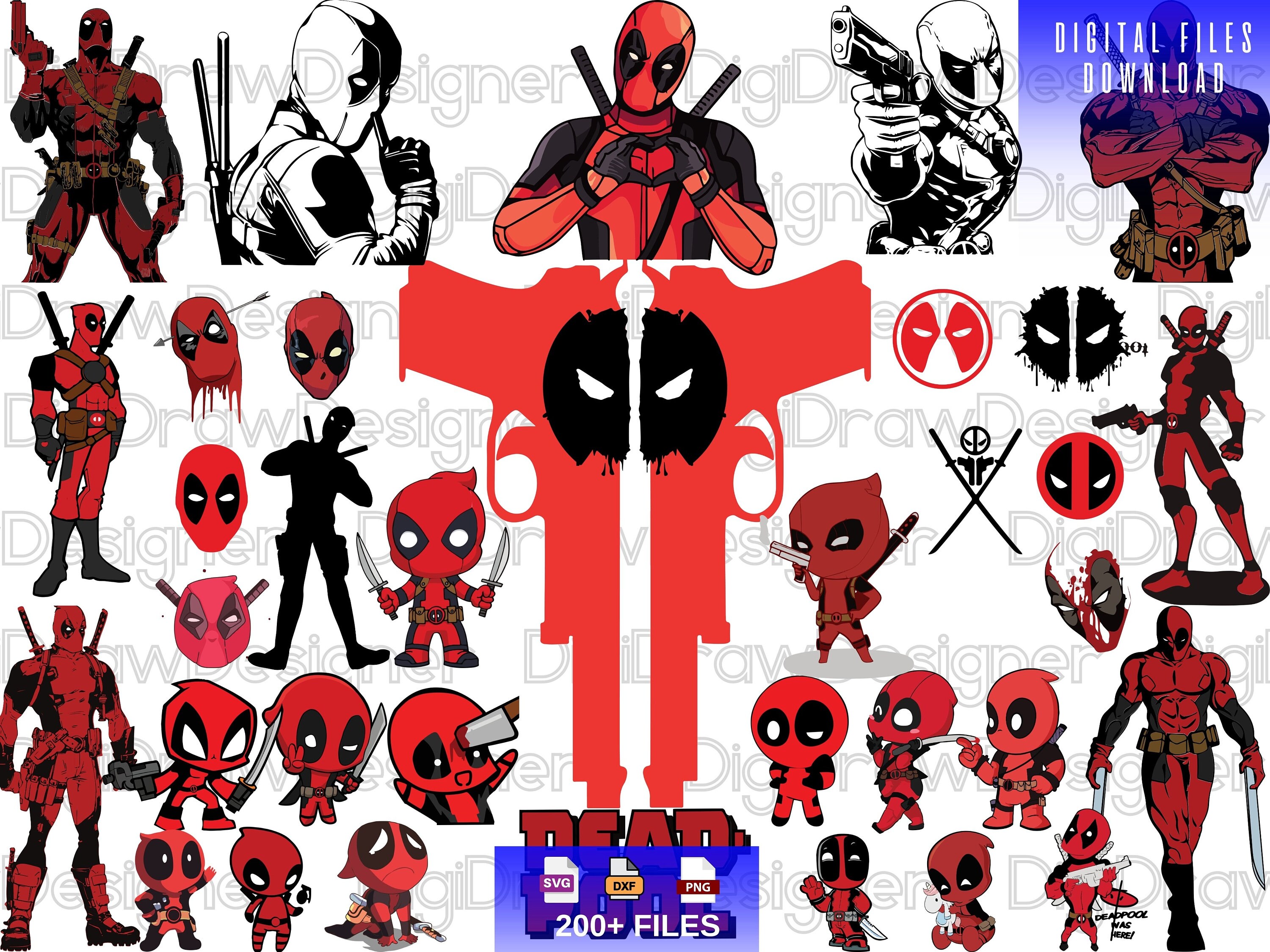 Deadpool Svg Bundle, Deadpool Png, Superhero Svg, Baby Dead Svg ...