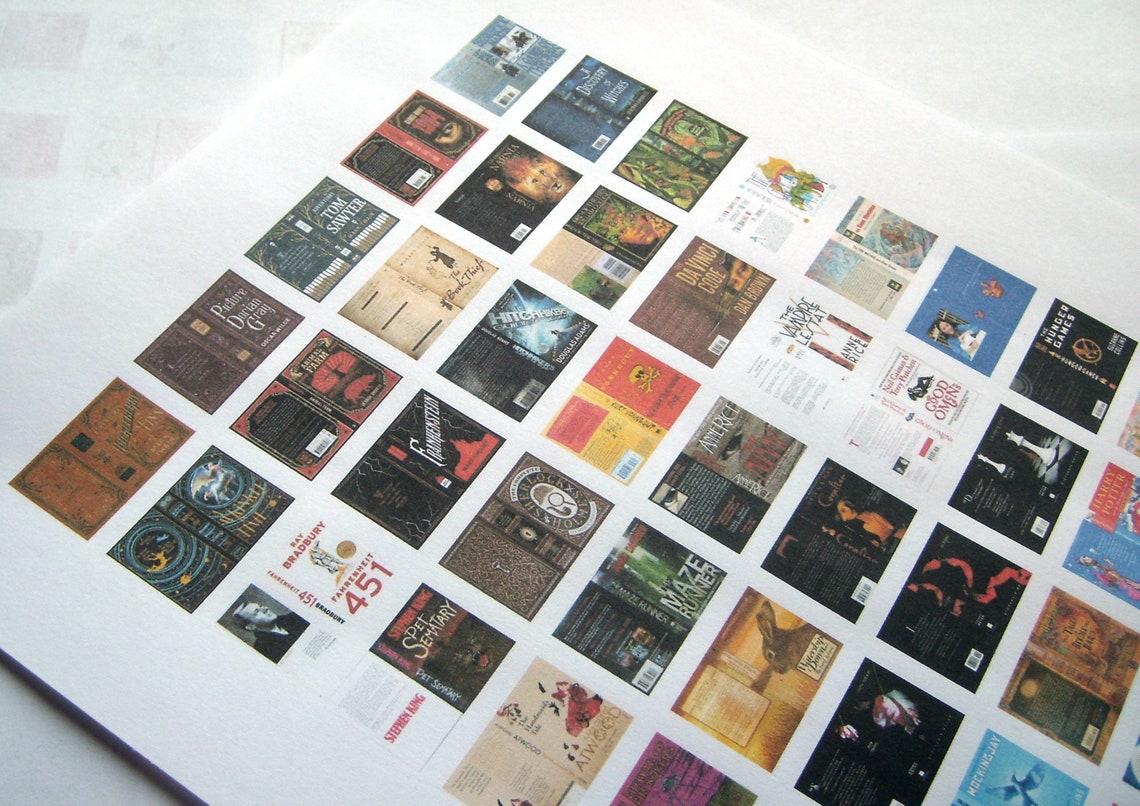 Set of 45 Miniature Book Covers 1:12 Scale Downloadable - Etsy