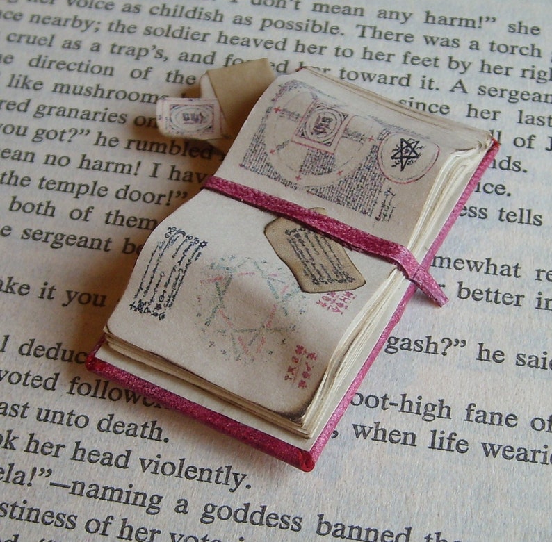 Miniature Book Medieval Open Red Witch's Spell Book Ooak - Etsy