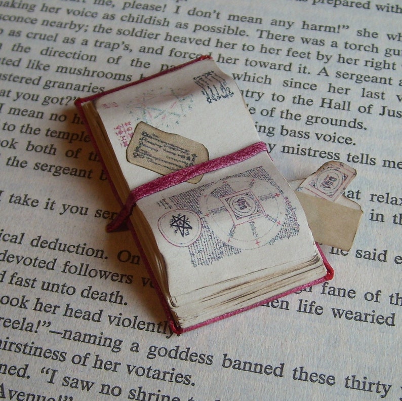 Miniature Book Medieval Open Red Witch's Spell Book Ooak - Etsy