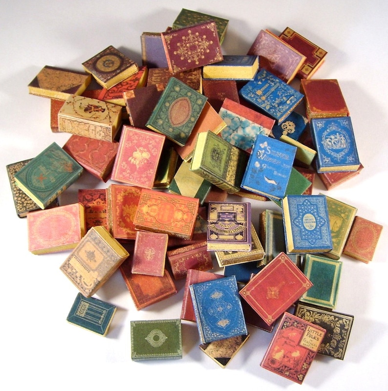 Set of 150 Miniature Book Covers Different Covers 1:12 Scale ...