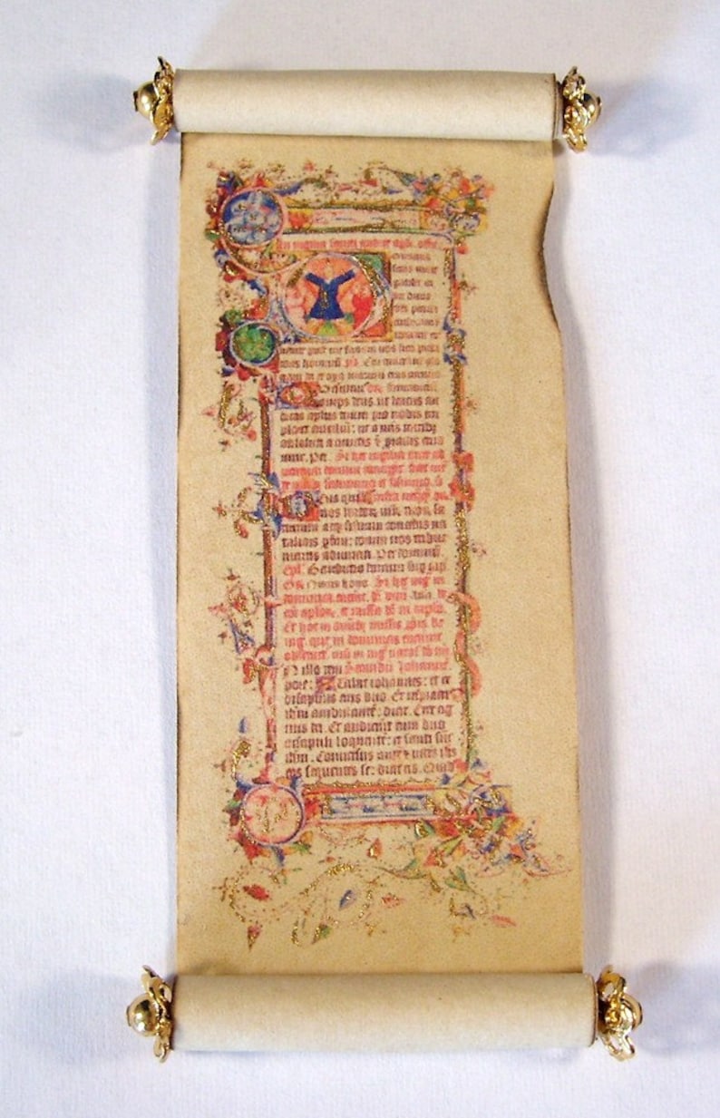 Miniature Medieval Scroll Pages Set of 10 1:12 Scale Downloadable ...