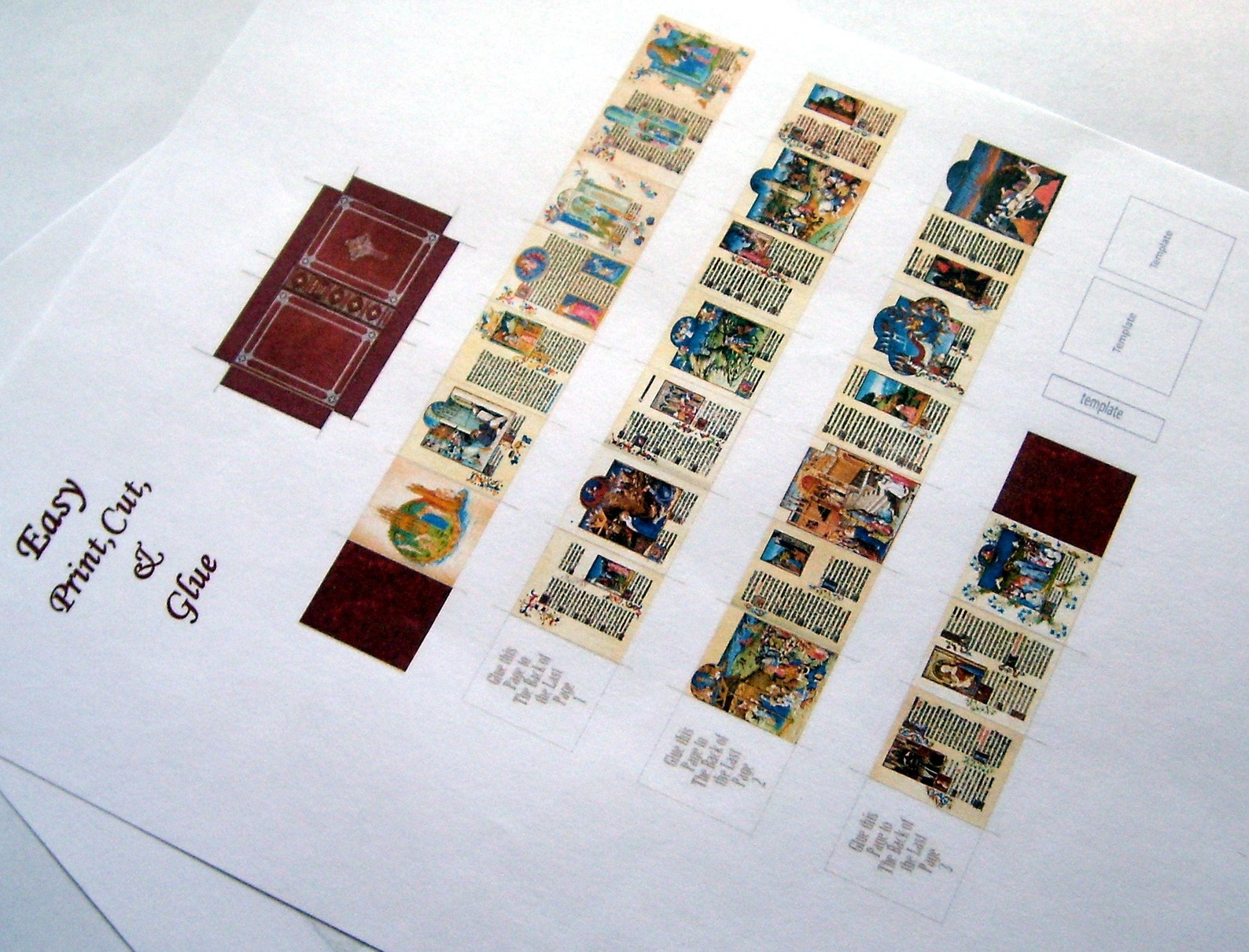 Medieval Manuscript Printable Book Miniature Illustrated Book Dollhouse ...