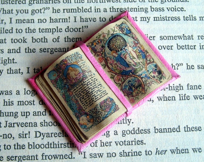 Miniature Book Medieval Gold Illuminated Open Book Ooak - Etsy